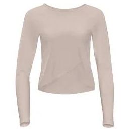 Langarmshirt WINSHAPE "Cropped Functional Light and Soft", Damen, Gr. L, cappuccino, 85% Polyester, 15% Elasthan, Rundhals, Shirts Langarmshirt, Overlap-Applikation