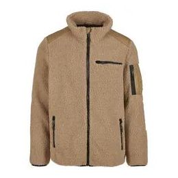 Allwetterjacke BRANDIT "Brandit Brandit Men Ramble Teddyfleece Jacket", Herren, Gr. XXL, camel, 100% Polyester, unifarben, normal, amerikanischer Ausschnitt, Jacken