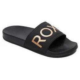 Sandale Roxy "Slippy Ii", Damen, Gr. 8,5(39), schwarz, m gold, Obermaterial: 100% Synthetikmaterial / Futter: 100% Textil / Au&szlig;ensohle: 100% EVA, Schuhe Sandale