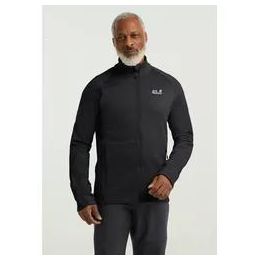 Fleecejacke Jack Wolfskin "PEAK DISTRICT FZ M", Herren, Gr. XXL (58), schwarz, Obermaterial: 94% Polyester, 6% sonstige Fasern. Futter: 100% Polyester, Jacken Fleecejacke