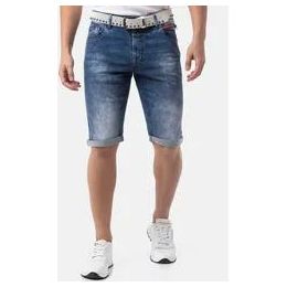 Cipo & Baxx Jeansshorts CIPO & BAXX, Herren, Gr. 29, N-Gr, blau, Denim/Jeans, Obermaterial: 98% Baumwolle, 2% Elasthan, Abriebeffekte, slim fit knielang, Jeans Jeansshorts, Baumwollmischung, slim fit