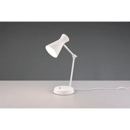REALITY LEUCHTEN Schreibtischlampe &raquo;Enzo&laquo; E27 1 Stk. warmwei&szlig; - kaltwei&szlig; Tischlampe mit Kippschalter, exkl E27 Leuchtmittel (10W), verstellbar wei&szlig;
