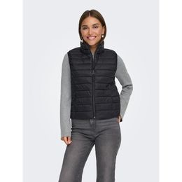 Only Damen Only Steppweste &raquo;ONLTAHIA LW QUILTED WAISTCOAT OTW CC OTW&laquo; leicht gl&auml;nzende Oberfl&auml;che schwarz XL