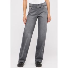 Angels Damen Angels Relax-fit-Jeans &raquo;LIZ BELT&laquo; mit G&uuml;rtel grau 34, L&auml;nge 30