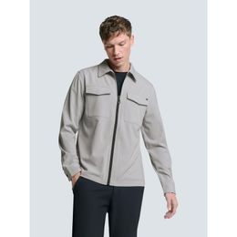 NO EXCESS Damen NO EXCESS Langarmhemd &raquo; Stretch Overshirt mit Rei&szlig;verschluss&laquo; grau L, Normalgr&ouml;&szlig;en