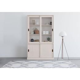 OTTO home Vitrine &raquo;Schr&ouml;der&laquo; mit 2+2 Schiebet&uuml;ren, aus massivem Kiefernholz, Breite 114 cm wei&szlig; MDF, Massivholz
