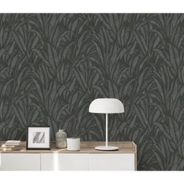 Fashion for walls Vliestapete &raquo;Sansibar&laquo; floral gepr&auml;gt Phthalate frei schwarz