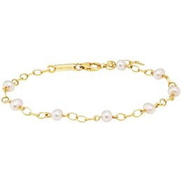 JULIE JULSEN Damen Armband &raquo;925/- Sterling Silber vergoldet 8 Perlen 19cm lang&laquo; gold