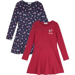 bonprix Kinder bonprix Jerseykleid Packung, 2, 2 Stk. tlg. f&uuml;r den Alltag, aus Baumwolle, Regular Fit, mit Print und unifarben blau 176/182, N-Gr