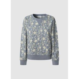 Pepe Jeans Damen Sweatshirt &raquo;BAMBI&laquo;, mit All-Over-Druck blau XL