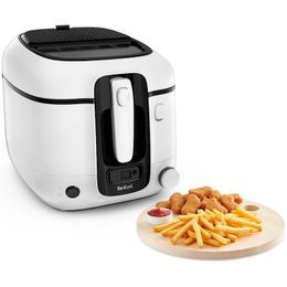 Tefal Fritteuse &raquo;Super Uno&laquo; 1800 W Fassungsverm&ouml;gen 2,2 l Kapazit&auml;t 2,2 l &Ouml;l / 1,5 kg Frittiergut, sp&uuml;lmaschinengeeignet, FR3140 schwarz-wei&szlig; Fritteuse