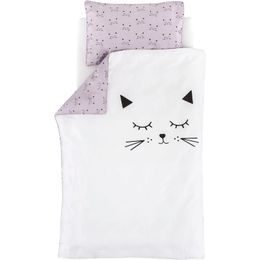 Tr&auml;umeland Babybettw&auml;sche &raquo;kuschelweiche Bettw&auml;sche Schmusekatze&laquo; 2 Stk. wei&szlig; Jersey, Obermaterial: 100% Baumwolle