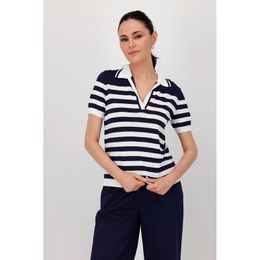 monari Damen Polokragenpullover &raquo;Pullover Polo Ringel&laquo; mit Streifen blau 36
