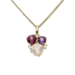 Firetti Damen Kettenanh&auml;nger &raquo;Schmuck Geschenk Gold 333 Halsschmuck Anh&auml;nger f&uuml;r Halskette Amethyst&laquo; () mit Amethyst, Pink Rhodolit, Rosenquarz - mit 