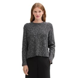 Tom Tailor Damen Tom Tailor V-Ausschnitt-Pullover mit kleinen Schlitzen an &Auml;rmeln und Saum grau XS (34)