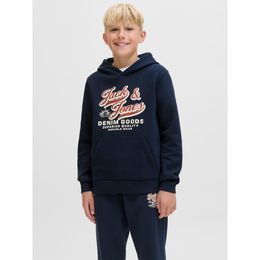 Jack & Jones Jack & Jones Junior Jungen Kapuzensweatshirt &raquo;JJELOGO SWEAT HOOD 2 COL AW25 NOOS JNR&laquo; blau 140