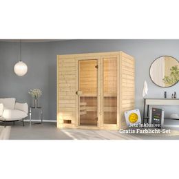 Weka Sauna &raquo;Valida&laquo; Set, 7,5 kW Bio-Ofen mit digitaler Steuerung beige