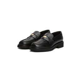 Tommy Hilfiger Damen Loafer &raquo;CREST SQUARISH TOE PENNY LOAFER&laquo; , Blockabsatz, Slipper, Businessschuh mit Schmuckelement schwarz 36