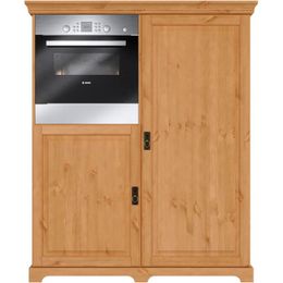 Home Affaire Backofen/K&uuml;hlumbauschrank &raquo;R&uuml;gen&laquo; Breite 127 cm, Kiefer massiv, Nische f&uuml;r K&uuml;hlschrank beige Massivholz