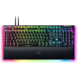 Razer Gaming-Tastatur &raquo;BlackWidow V4 Pro Green Switch&laquo; (Fn-Tasten Gaming-Modus Handgelenkauflage Makrotasten Multimedia-Tasten Ziffernblock) schwarz 