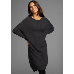 Laura Scott Damen Longpullover in oversized Form mit Rippstruktur schwarz 40/42