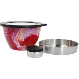 S'well Salatsch&uuml;ssel &raquo; Calacatta Gold Salad Bowl Kit, 1.9L&laquo; 3 Stk. aus Edelstahl Therma- -Technologie mit vakuumisolierten Au&szlig;enschale rosa Edelstahl