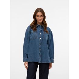 V&eacute;ro Moda Vero Moda Damen Jeansbluse &raquo;VMJENNIE LS OVERSIZE DENIM SHIRT GA NOOS&laquo; blau M