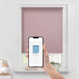 LICHTBLICK ORIGINAL Rollo &raquo;Klemmfix, ohne Bohren&laquo; blickdicht Blendschutz Sichtschutz mit Bohren/ohne Bohren freih&auml;ngend Steuerbar mit Bluetooth-App, 