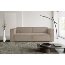 WERK2 Schlafsofa &raquo;Kansas Breite 252 cm, mit extragro&szlig;er Liegefl&auml;che 202x152 cm&laquo; Pflegeleichte Bez&uuml;ge: aktuellen Cord- oder weichem Strukturstoff 90% 