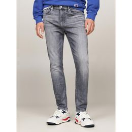 Tommy Jeans Herren &raquo;Austin Slim Tapered&laquo; zum Kn&ouml;chel hin schmaler werdende Jeans mit mittlerer Leibh&ouml;he schwarz 31, L&auml;nge 34