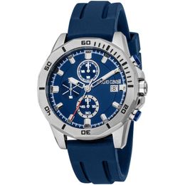 Roberto Cavalli Herren Roberto Cavalli &raquo;Uomo Sport III&laquo; Quarzuhr, Armbanduhr, Herrenuhr, Silikonarmband, analog, Tag blau