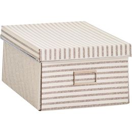 zeller Aufbewahrungsbox &raquo;Stripes&laquo; Pappe, beige beige Pappe