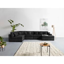 Home Affaire Wohnlandschaft &raquo;Skara U-Form&laquo; Lounge-Sofa mit Federkernpolsterung, in vielen Bezugsvarianten grau 100% Polyester