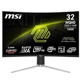 MSI Curved-Gaming-Monitor &raquo;MAG 325CQRF QD E2&laquo; 80 cm/32 &prime;&prime; 2560 x 1440 px WQHD 0,5 Reaktionszeit 180 Hz 5-Wege Joystick Navigation schwarz Neig- 