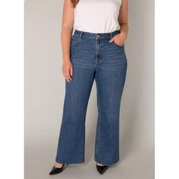 Base Level Curvy Damen Weite Jeans in gro&szlig;en Gr&ouml;&szlig;en blau 44, L&auml;nge 32