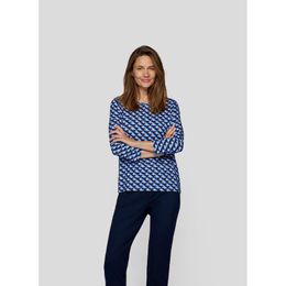 Rabe Damen 3/4-Arm-Shirt mit grafischem Muster blau 44