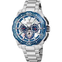 Festina Herren Chronograph &raquo;Chrono Bike 2025&laquo; Quarzuhr, Armbanduhr, Herrenuhr, Edelstahlarmband, analog, Tag silber