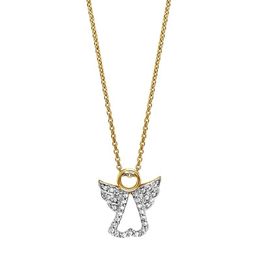 JULIE JULSEN Damen Kette mit Anh&auml;nger &raquo;925/- Sterling Silber vergoldet mit Anh&auml;nger Engel&laquo; gelb