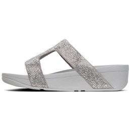 fitflop Damen Pantolette &raquo;MARLI&laquo; Sommerschuh, Strandschuh, Sandale, Flats mit Glitzer-Details silber 41