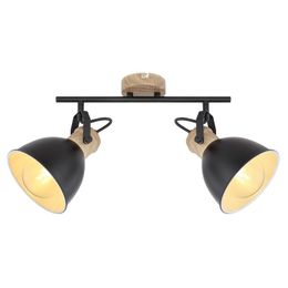 Globo LIGHTING Deckenstrahler &raquo;WIHO&laquo; E27 1 Stk. Deckenspot/holzoptik/Flur/Wohnzimmer schwarz