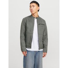 Jack & Jones Jack & Jones Herren Bikerjacke &raquo;JJEDYLAN mit wasserabweisender Funktion&laquo; ohne Kapuze unifarben, modisch, regular fit, Polyester gr&uuml;n XXL