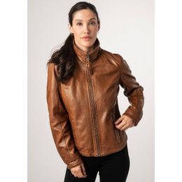 Mauritius Damen Lederjacke &raquo;MWWalli&laquo; mit Stehkragen braun S Trachtenmode
