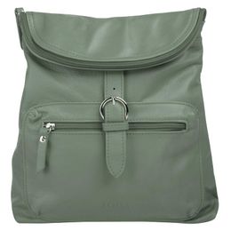 Forty Damen forty&deg; Cityrucksack echt Leder, Made in Italy gr&uuml;n B/H/T: 28cm x 30cm x 8cm, onesize