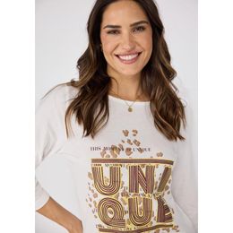 LIEBLINGSST&Uuml;CK Lieblingsst&uuml;ck Damen Langarmshirt &raquo;WillaL&laquo; mit Frontprint beige M (38)
