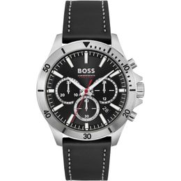 BOSS Herren BOSS Chronograph &raquo;TROPER&laquo; Quarzuhr, Herrenuhr, Armbanduhr, Stoppfunktion, Lederarmband schwarz