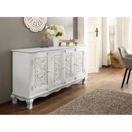 OTTO home Sideboard &raquo;Rajat&laquo; Kommode aus Mangoholz mit Frontenfr&auml;sungen, Breite 175 cm beige