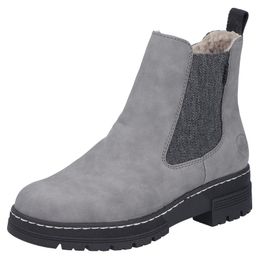 Rieker Damen Chelseaboots Winterstiefelette, Winterboots, Blockabsatz, mit Stretcheinsatz 41