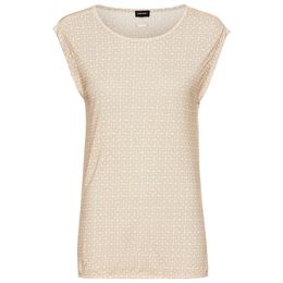 Laura Scott Damen T-Shirt figurumspielende Passform, gemustert, Rundhalsausschnitt beige 44