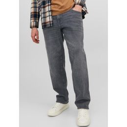 Jack & Jones PlusSize Jack & Jones Plussize Herren Jack & Jones PlusSize Tapered-fit-Jeans &raquo;JJIMIKE mit Abriebeffekten und funktionalen Taschen&laquo; mit Used-Optik schwarz 40, 