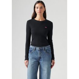 Levi's Levi's Damen Langarmshirt &raquo;ESSENTIAL HM LS TEE&laquo; mit Logo Stickerei schwarz S (36)